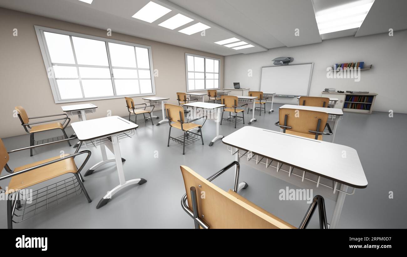 Classroom desks rows hi-res stock photography and images - Alamy