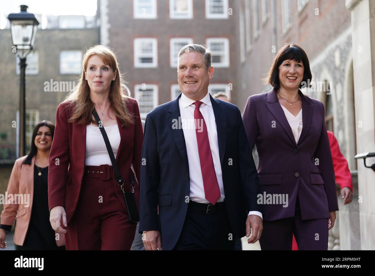 Labour leader Sir Keir Starmer, with Angela Rayner (left) and Rachel ...