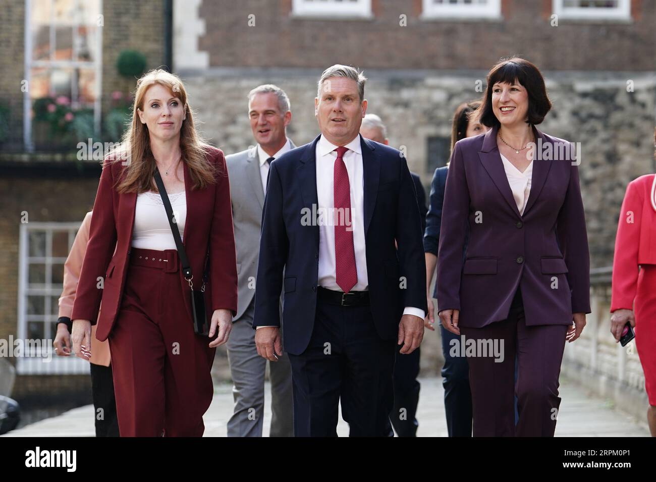 Labour leader Sir Keir Starmer, with Angela Rayner (left) and Rachel ...