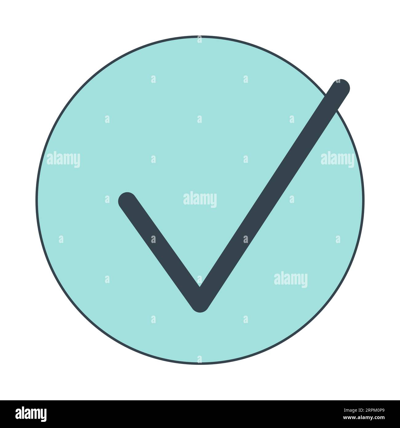 Bullet point check mark flat line color isolated vector object Stock ...