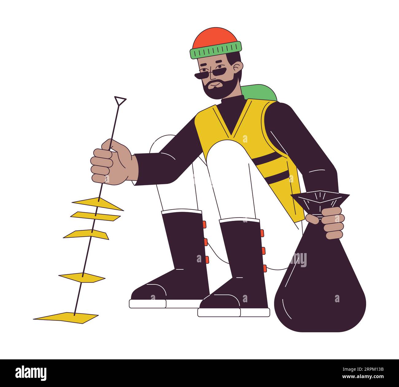 Cartoon illustration man cleaning up Stock Vector Images - Alamy