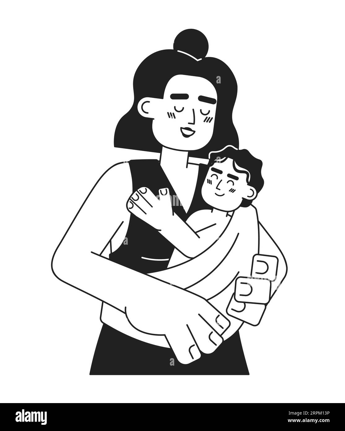 Happy maternity monochrome concept vector spot illustration Stock ...