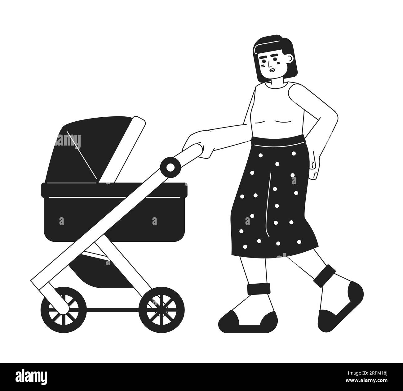 Going for walk monochrome concept vector spot illustration Stock Vector ...