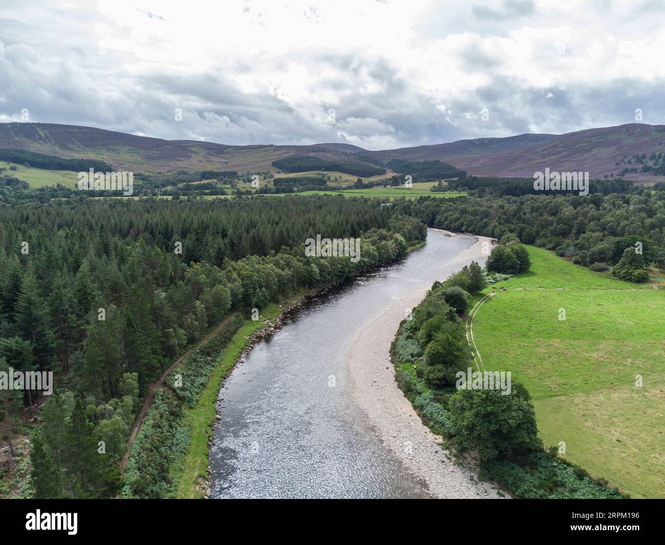 River Dee Cambus O May footbridge Stock Photo - Alamy