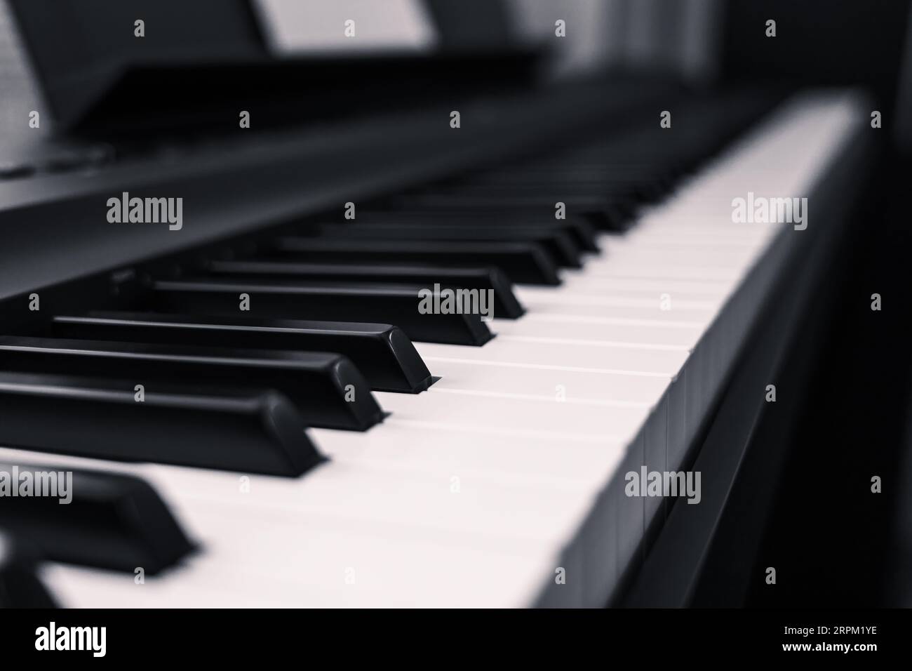 Close-up of traditional black and white piano keys Stock Photo - Alamy