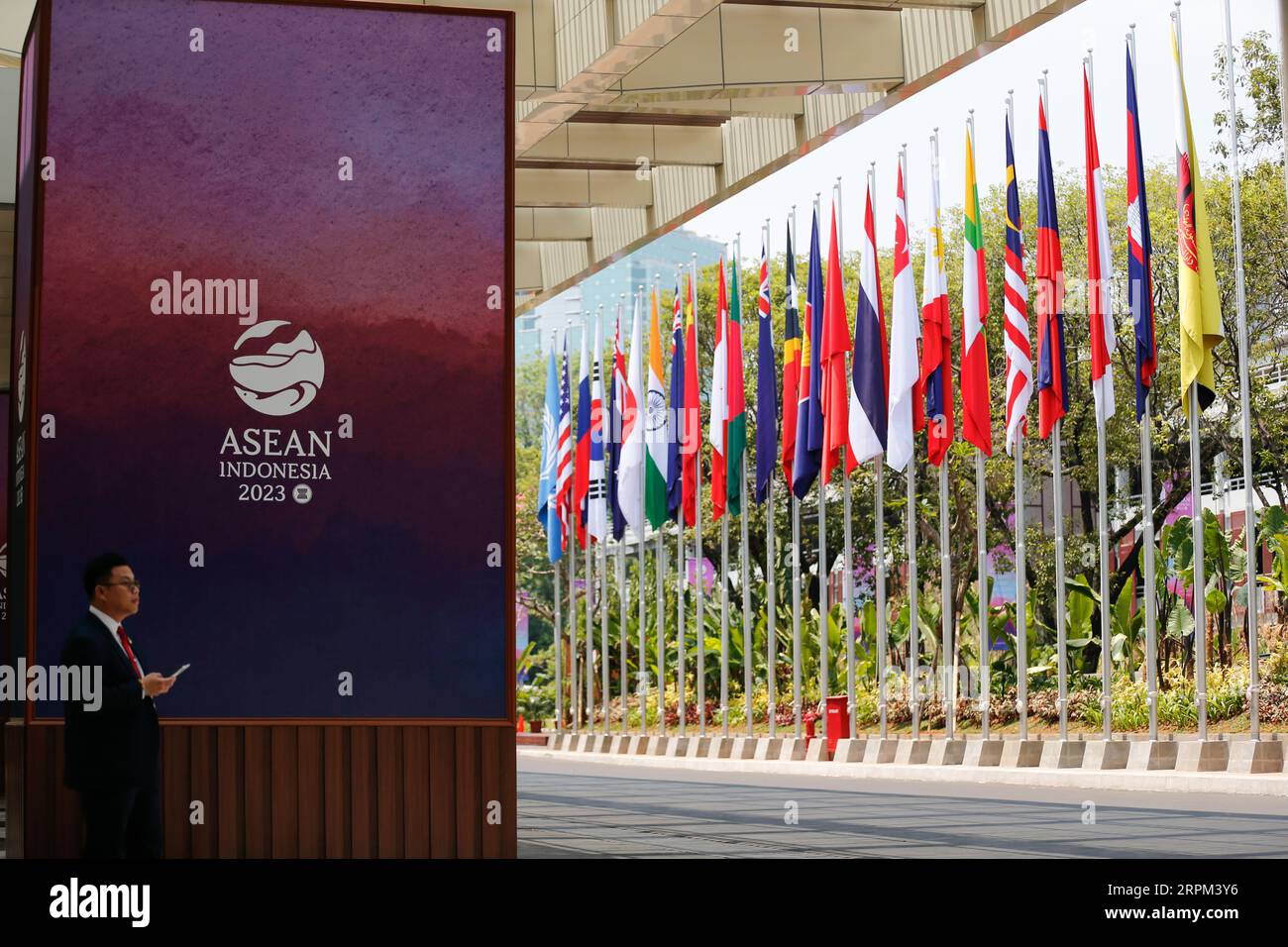 Jakarta. 5th Sep, 2023. A man is pictured at the venue of the 43rd ...