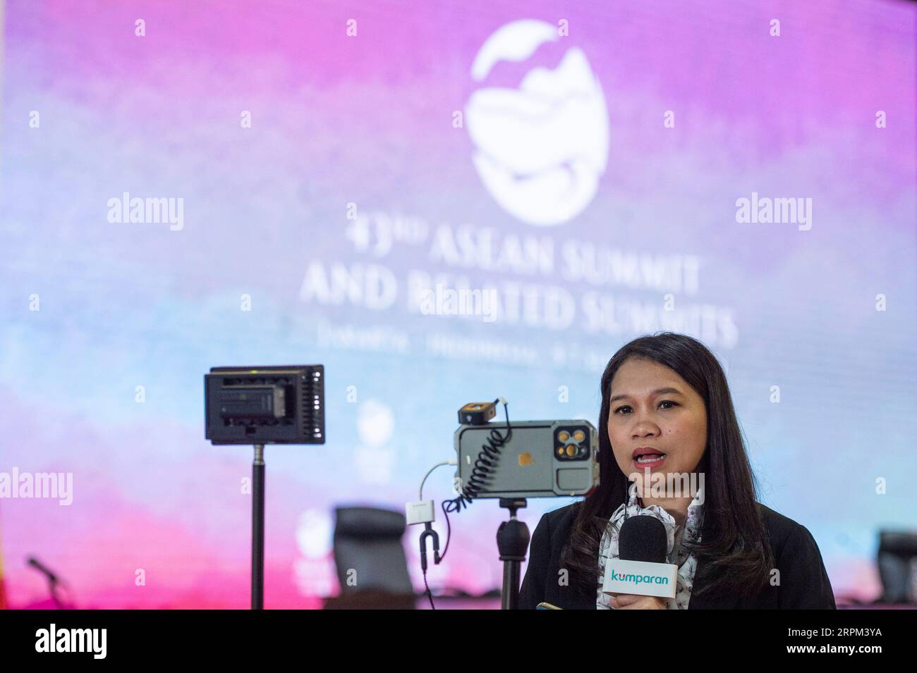 Jakarta Indonesia 5th Sep 2023 A Reporter Works At The Media Center