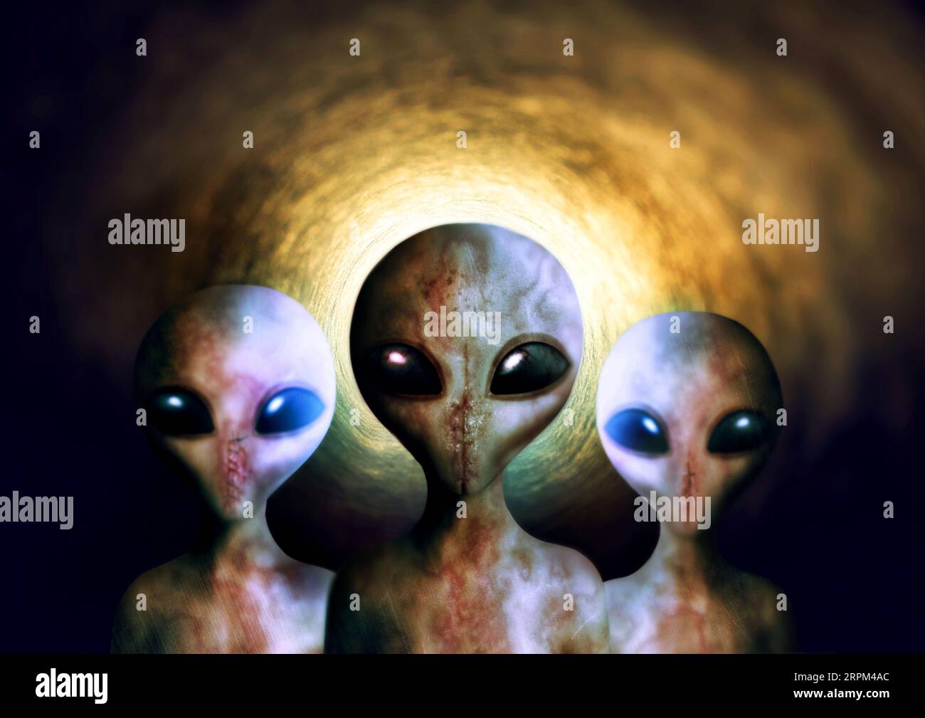 Alien, extraterrestrial or earth invasion from outer space, futuristic ...