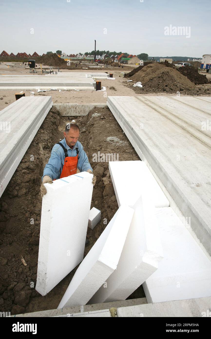 Netherlands,styrofoam, an isolation material is placed on the ...