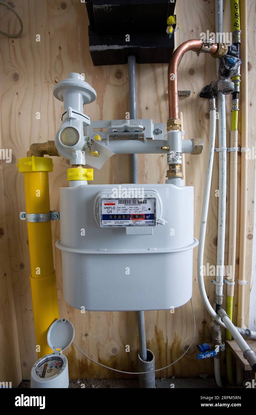 Netherlands, gas meter in new house Stock Photo - Alamy