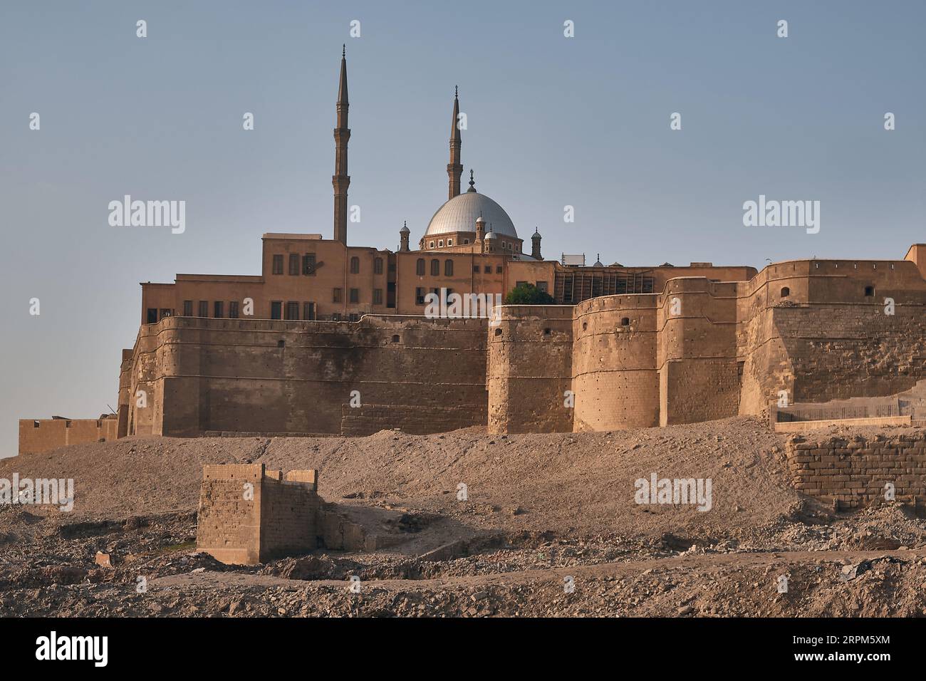 The Great Mosque of Muhammad Ali Pasha or Alabaster Mosque and walls of ...