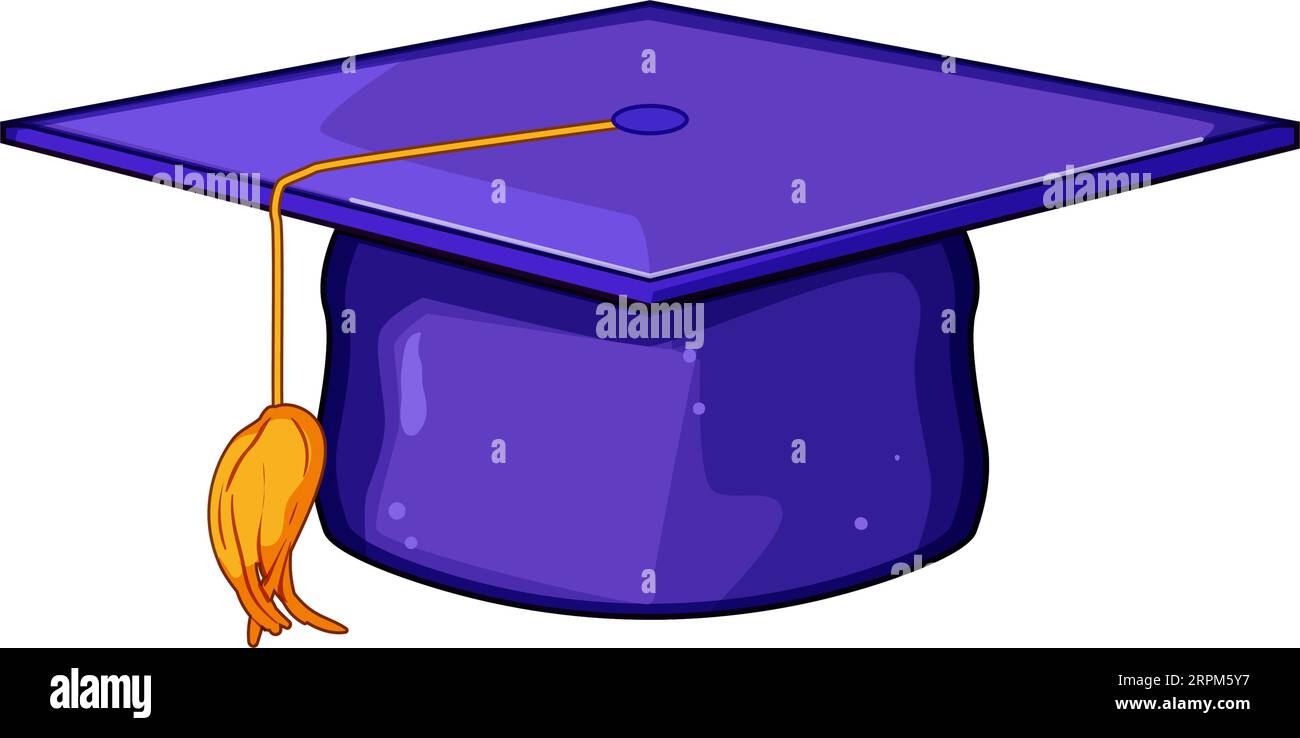 degree graduation hat cartoon vector illustration Stock Vector Image ...