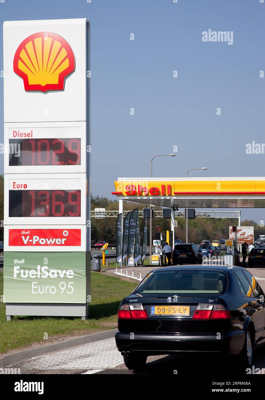 Netherlands, Shell gasstation Stock Photo - Alamy