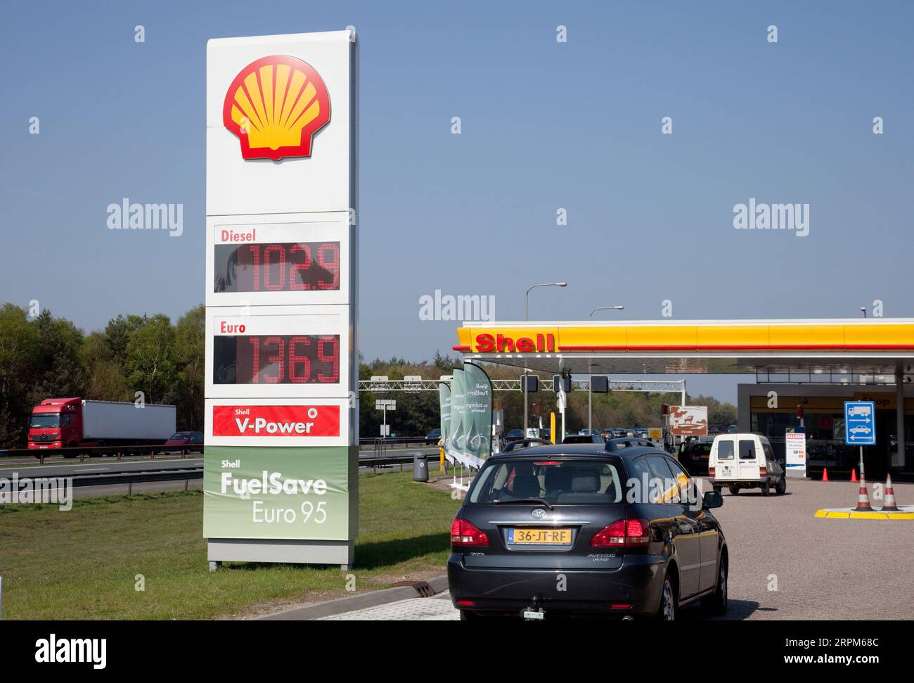 Netherlands, Shell gasstation Stock Photo - Alamy