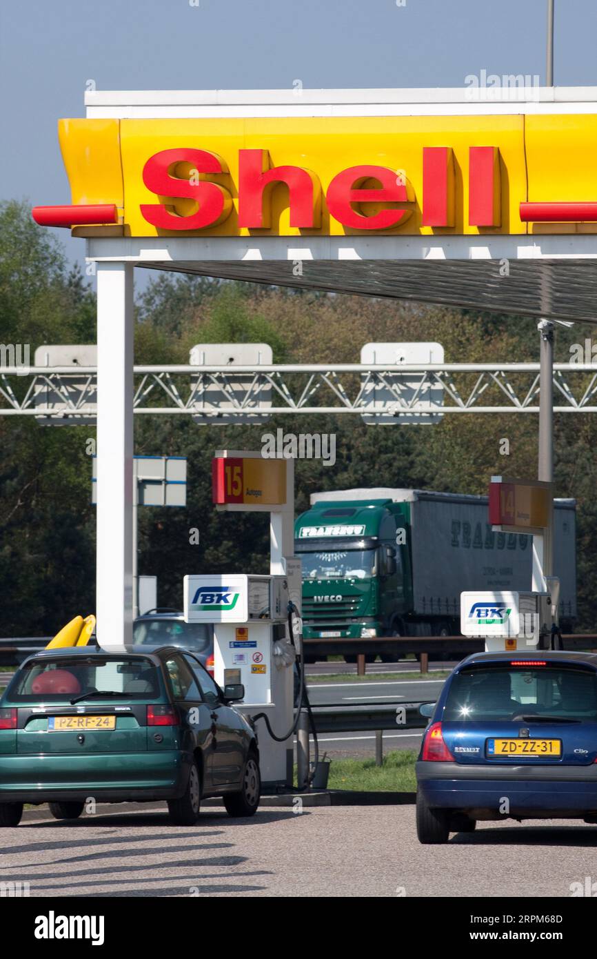 Netherlands, Shell gasstation Stock Photo - Alamy