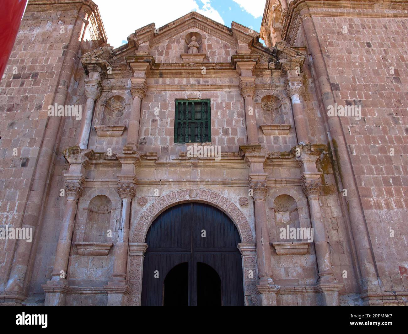 The ancient church in the small city on Altiplano, Peru, South America ...