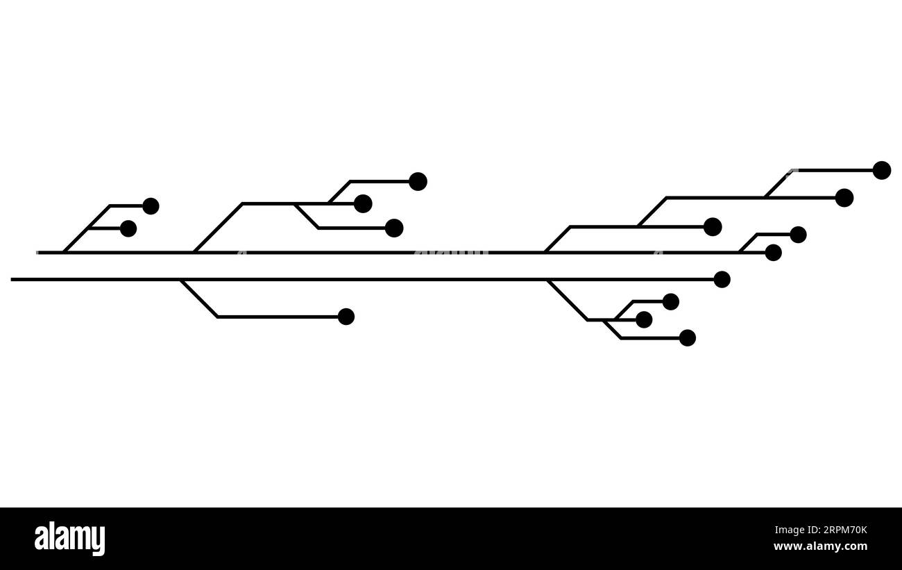 Printed circuit board PCB tracks isolated on white background ...
