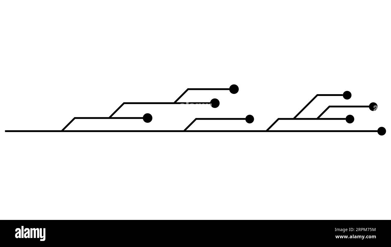 Printed circuit board PCB tracks isolated on white background ...