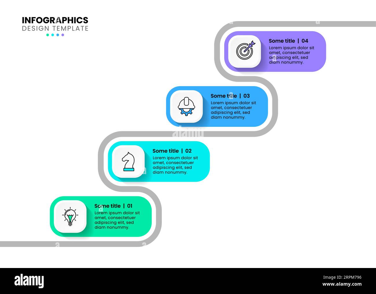 Infographic template with icons and 4 options or steps. Rectangular line. Can be used for ...
