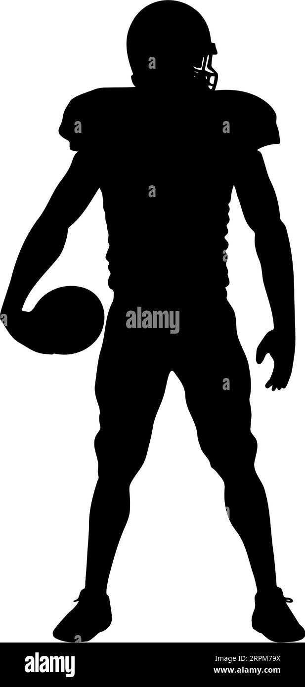 Silhouette american football player standing Stock Vector Images - Alamy