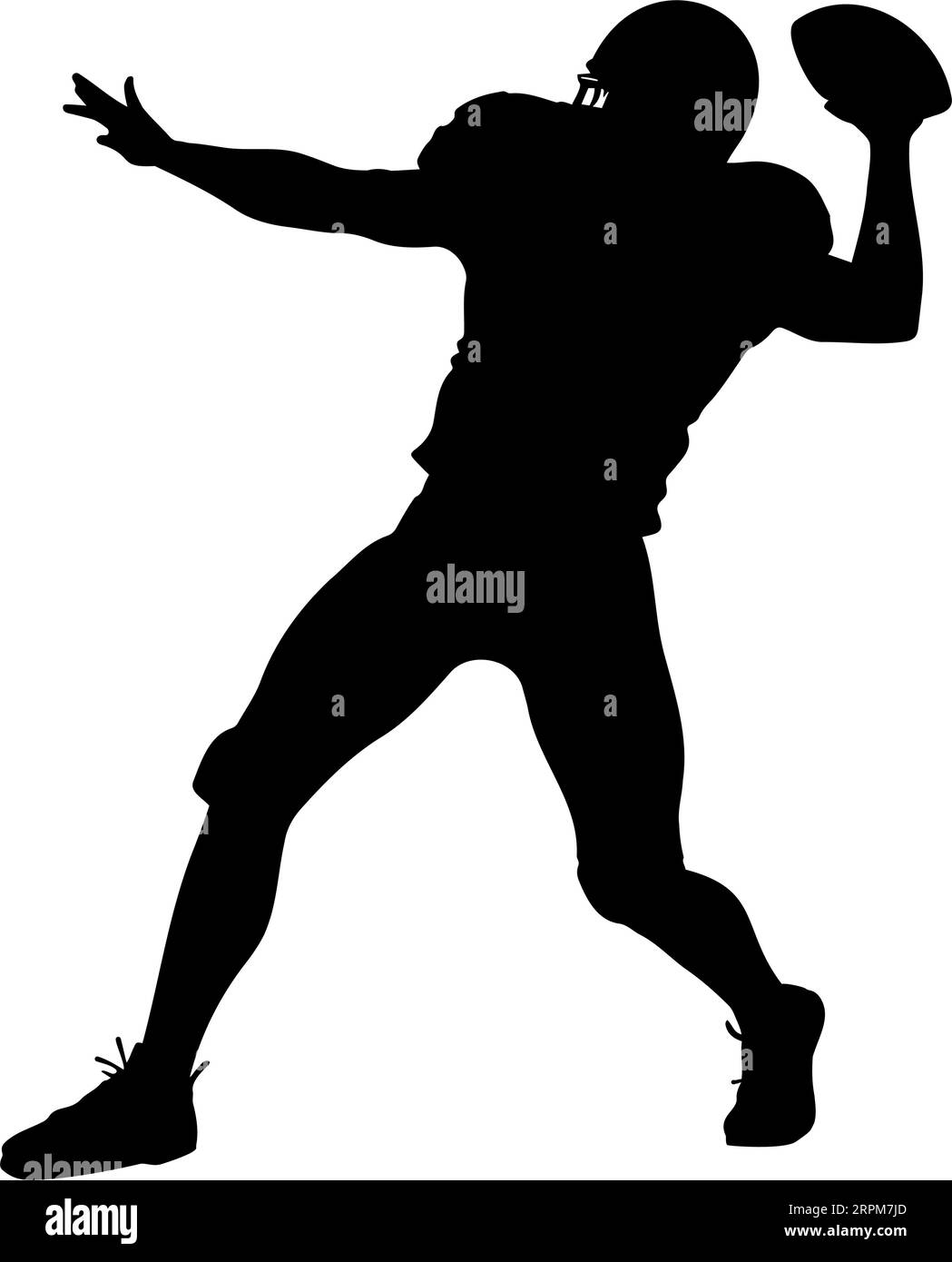 American football player in action silhouette. Vector illustration ...