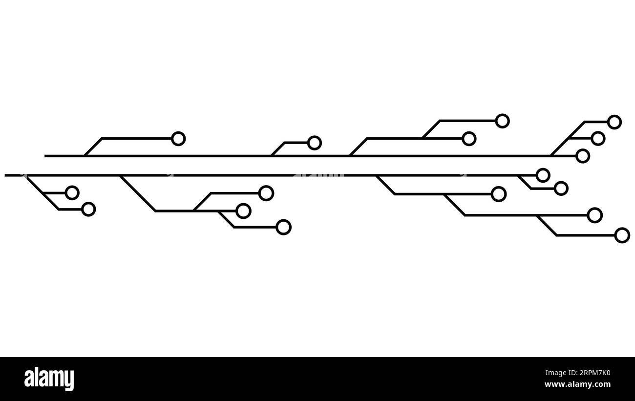 Printed circuit board PCB tracks isolated on white background ...