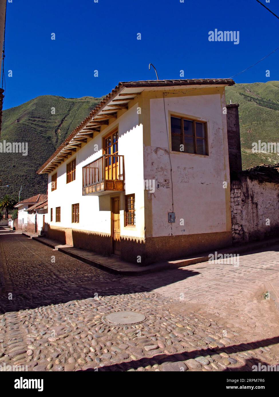 The small street in the small city on Altiplano, Peru, South America ...