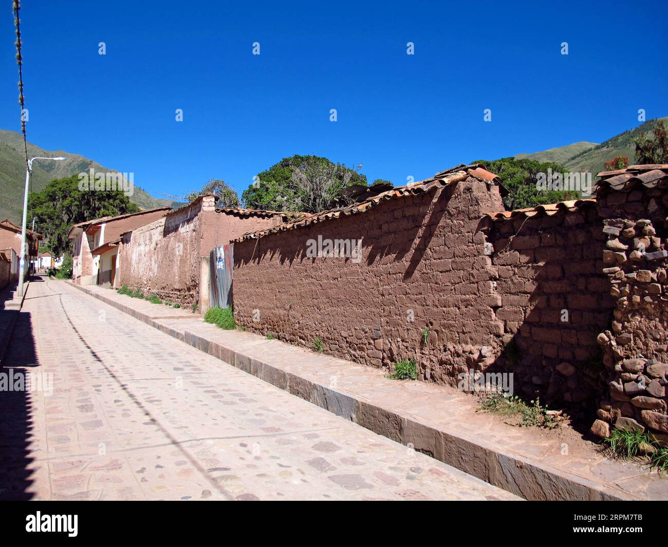 The small street in the small city on Altiplano, Peru, South America ...