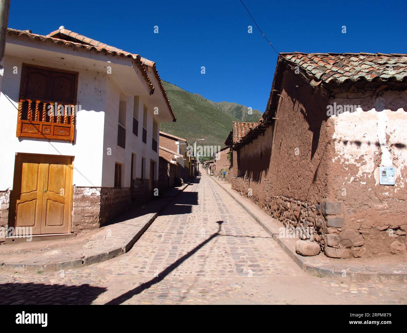 The small street in the small city on Altiplano, Peru, South America ...