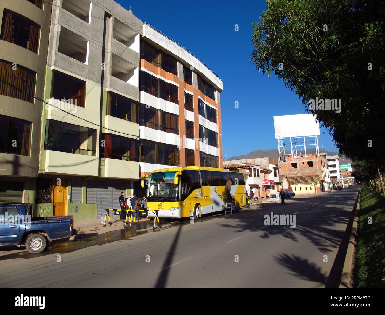 The street in the small city on Altiplano, Peru, South America Stock ...