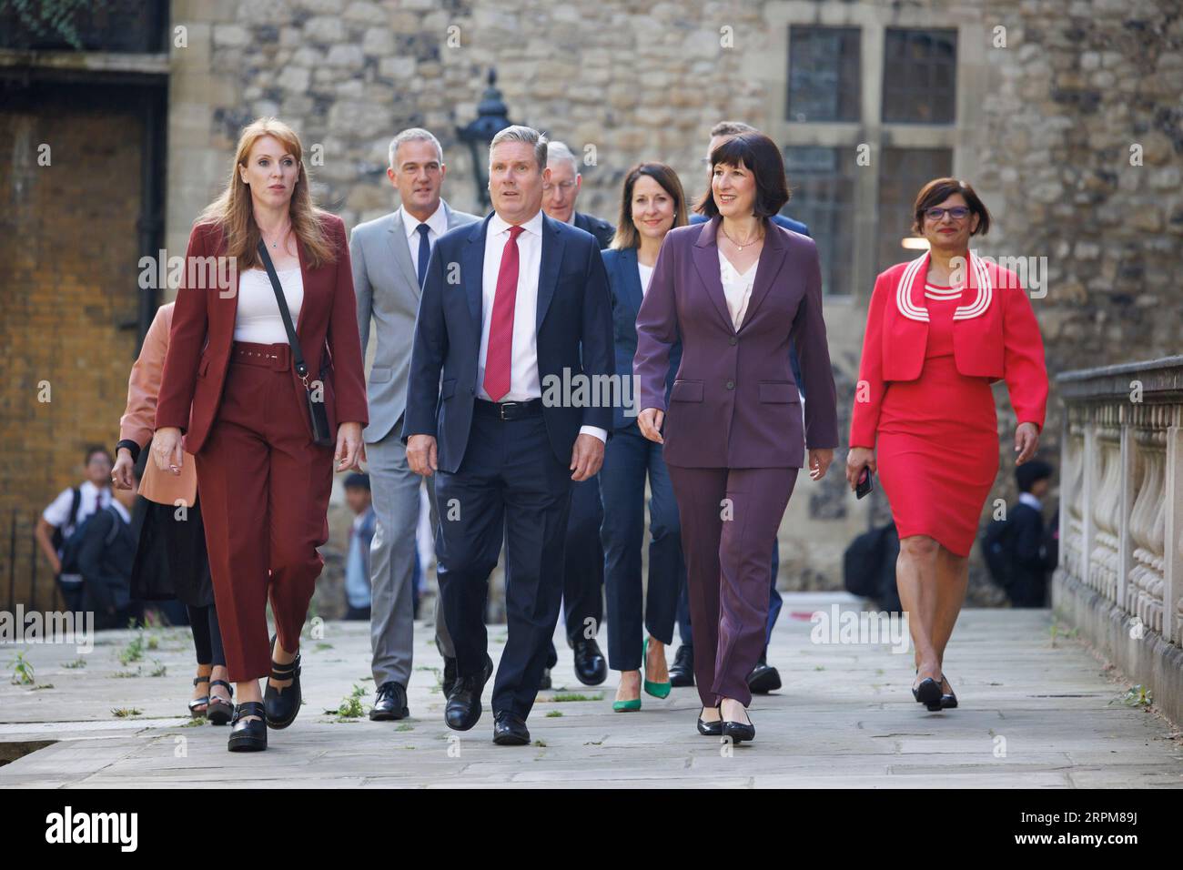 London, UK. 05th Sep, 2023. Sir Keir Starmer (C) and members of the ...