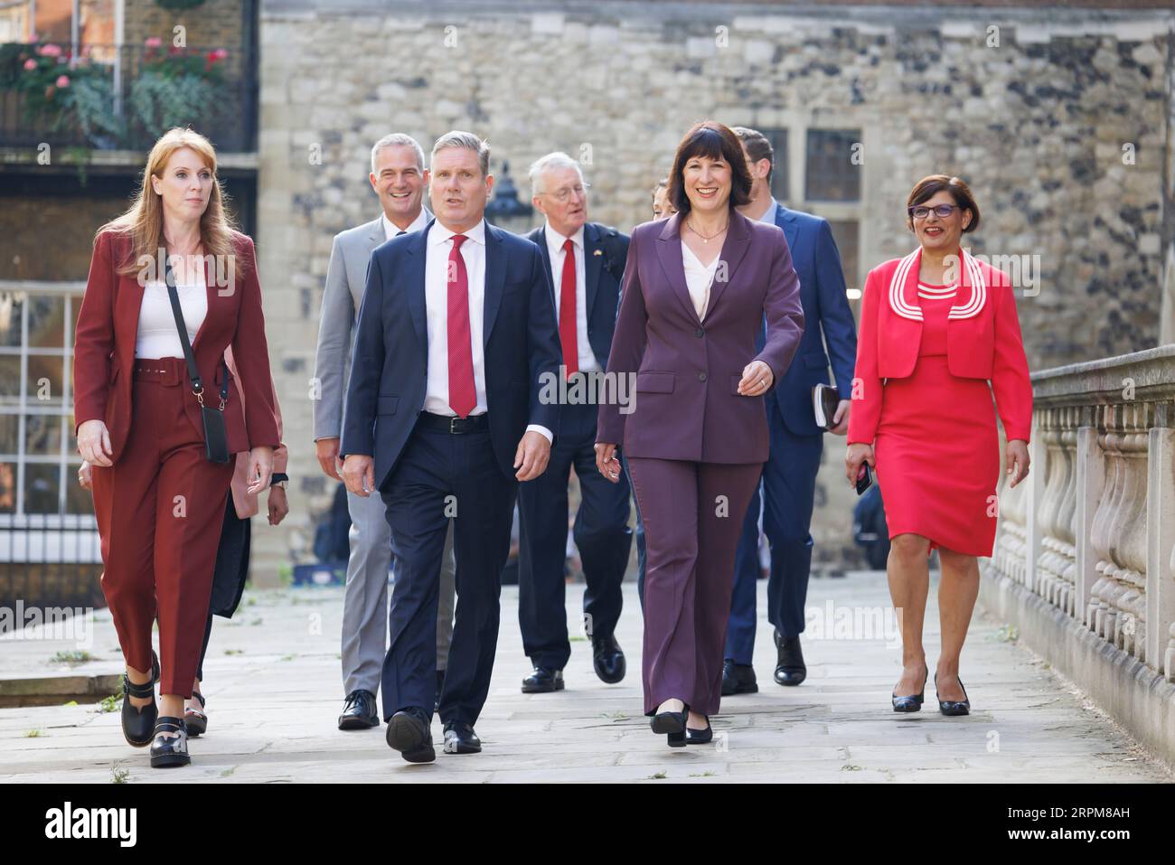 London, UK. 05th Sep, 2023. Sir Keir Starmer (C) and members of the ...