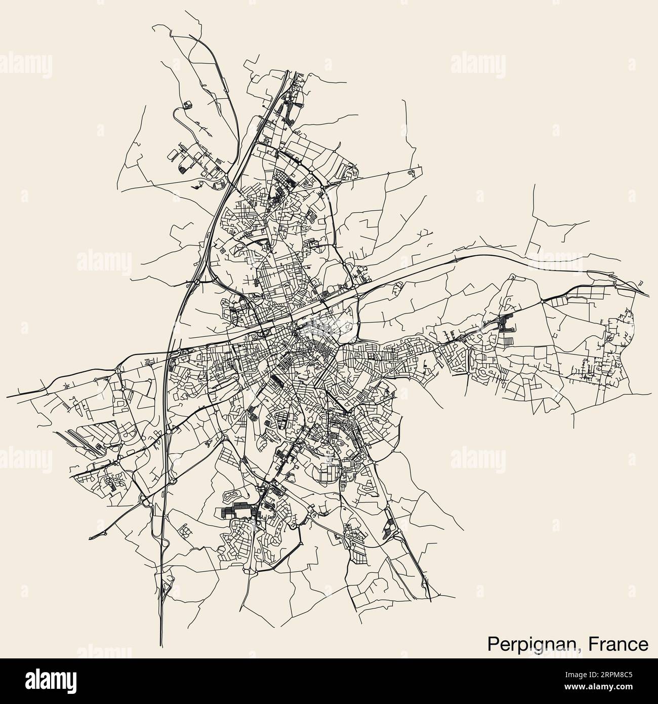 Perpignan map hi-res stock photography and images - Alamy