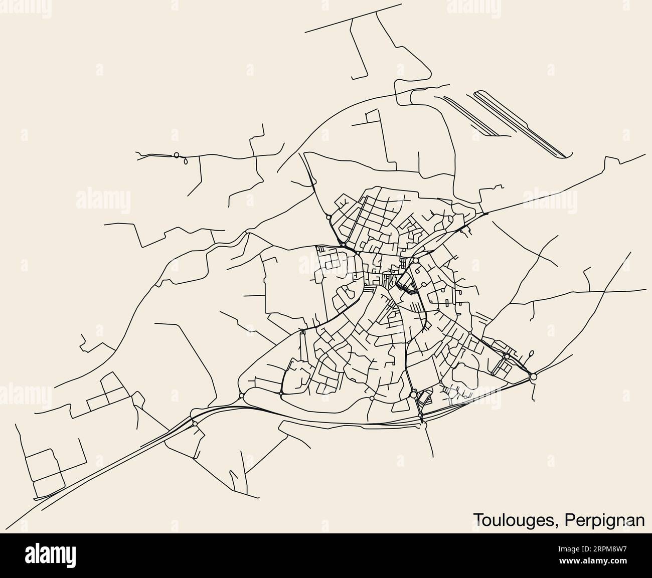 Perpignan outline map hi-res stock photography and images - Alamy