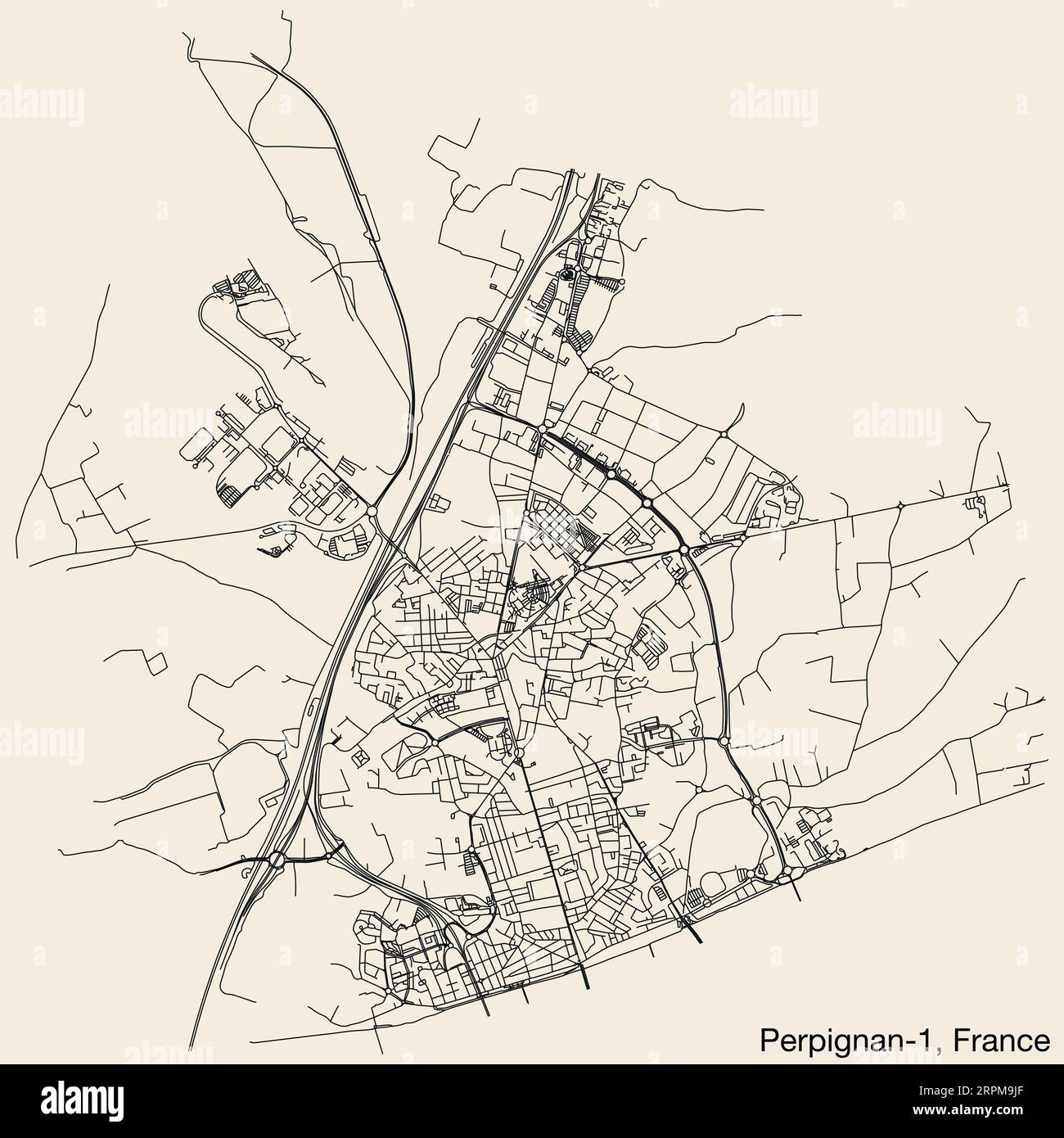 Perpignan outline hi-res stock photography and images - Alamy