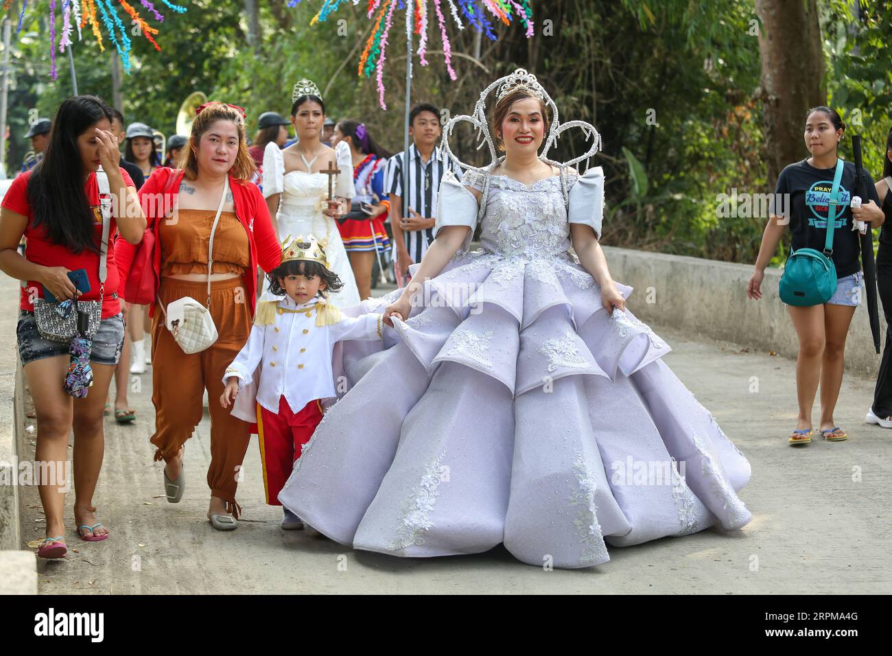 Philippines: Flores de Mayo religious-historical beauty pageant, Santacruzan ritual cultural ...