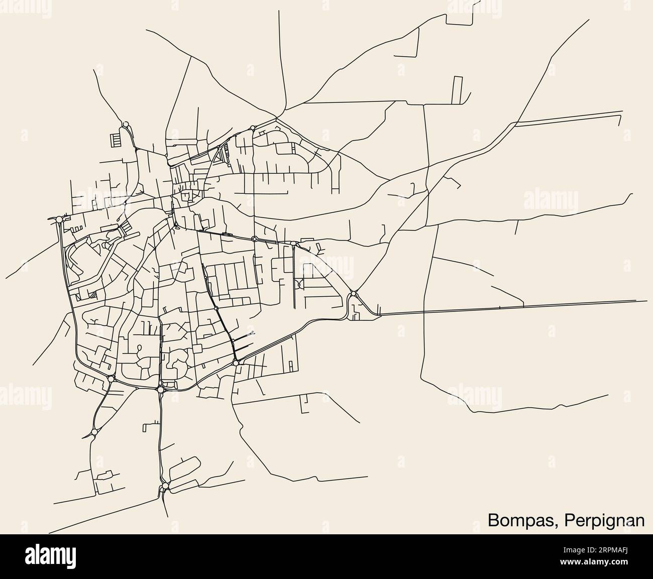 Perpignan outline map hi-res stock photography and images - Alamy