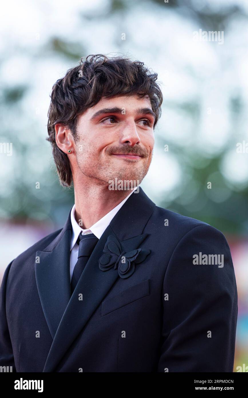 Jacob Elordi poses for photographers upon arrival for the premiere of ...