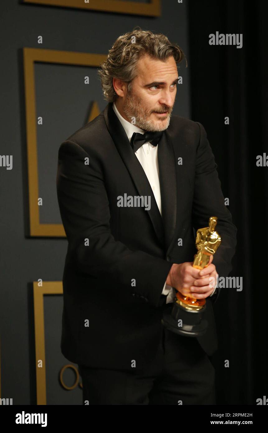 200210 -- LOS ANGELES, Feb. 10, 2020 -- Joaquin Phoenix poses for ...
