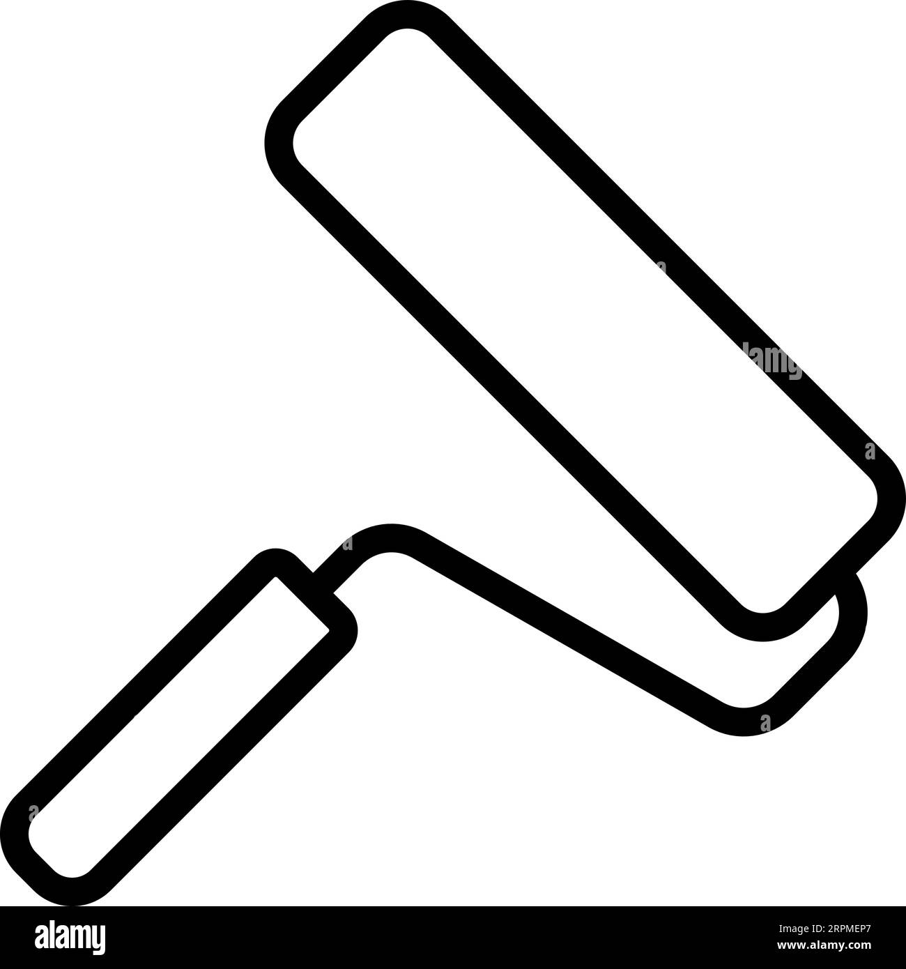 Line paint roller icon as an editable outline for web design Stock ...
