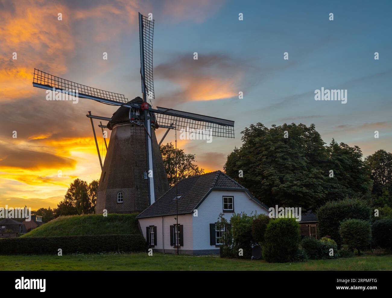 Traditional dutch windmill De Keetmolen in the city of Ede, Province of ...
