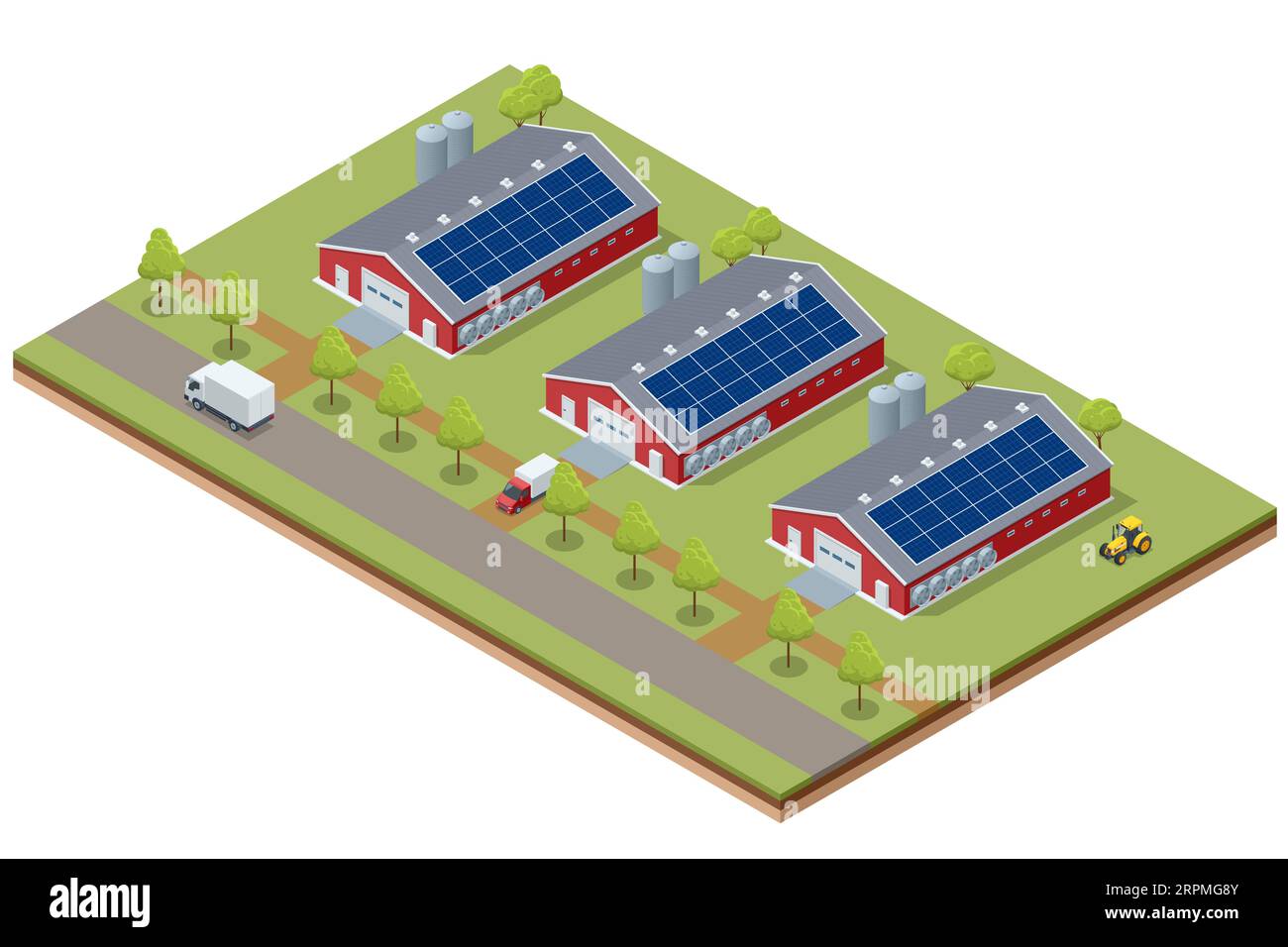 Isometric Poultry Farm Industrial. Poultry farm building, production of ...