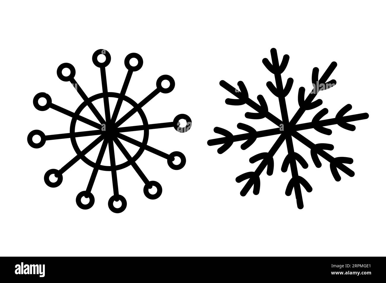 two beautiful black snowflake icons isolated Stock Vector Image & Art ...