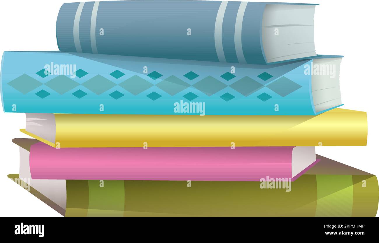 Book Stack or Pile of Books Cartoon for Reading Stock Vector Image ...