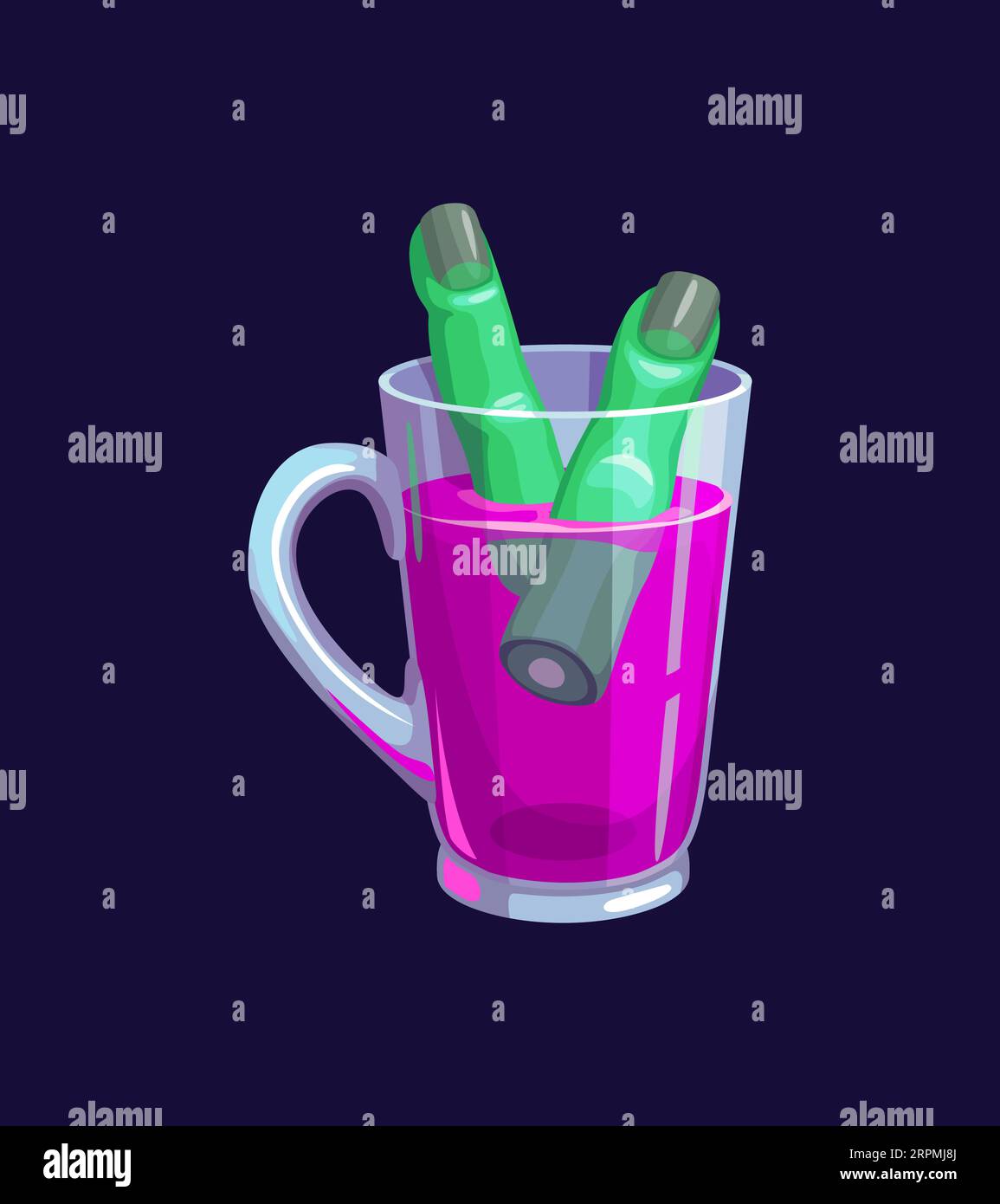 Halloween cocktail or holiday party drink cup with fingers ice of dead ...