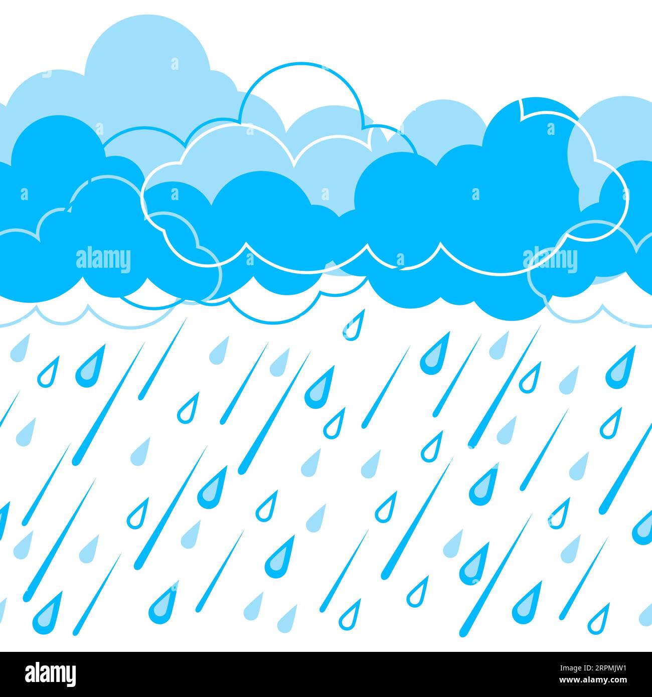 Pattern with clouds and rain. Stylized background with rain Stock ...
