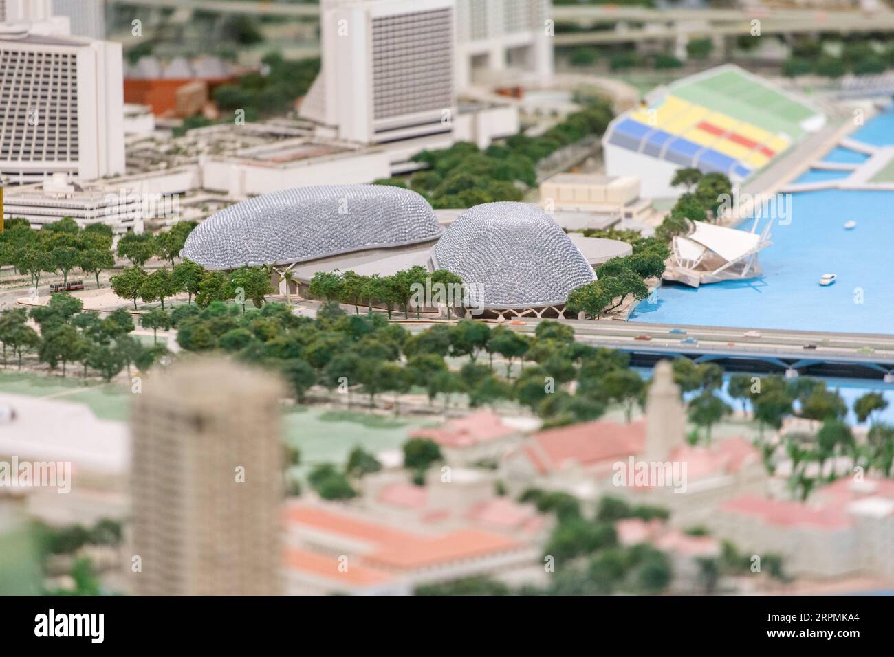 Top down view of Esplanade Theatre and the surrounding urban ...