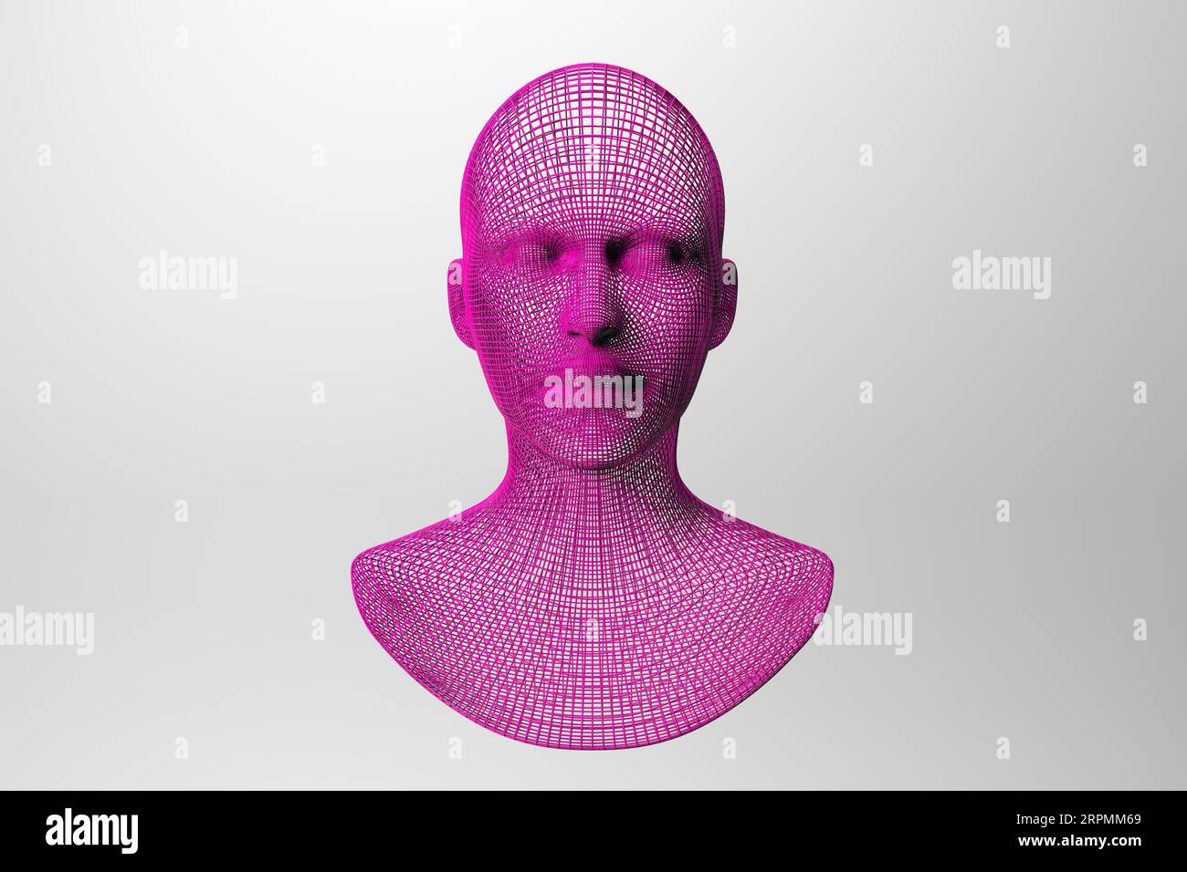 Three dimensional mesh image of a woman face front view Stock Photo - Alamy