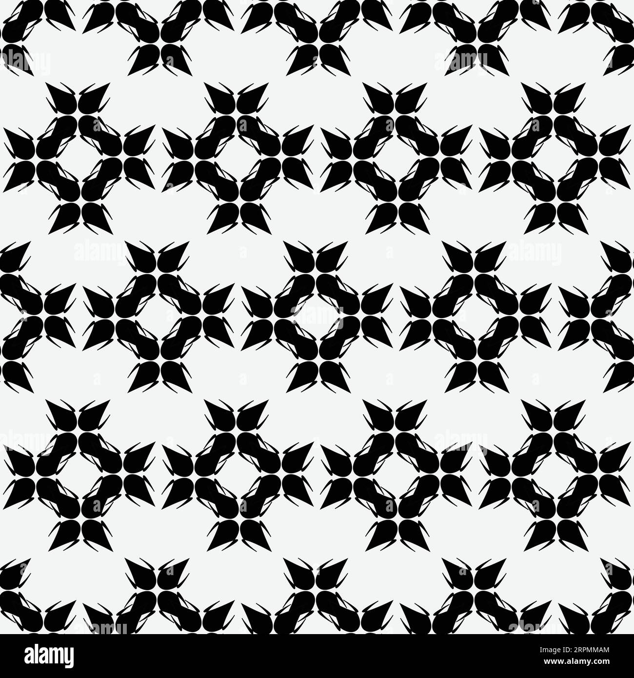 Beetle seamless pattern. Black and white vector illustration. Outline ...