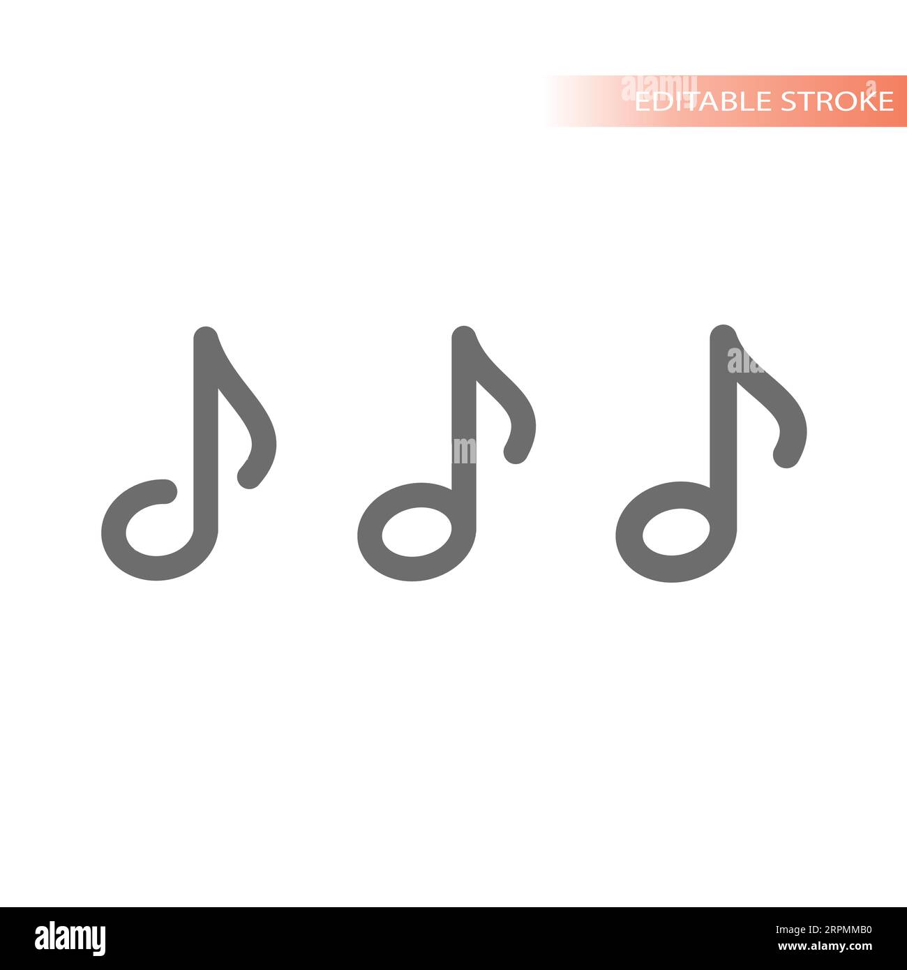 Music note line vector icon. Simple outline symbol Stock Vector Image ...